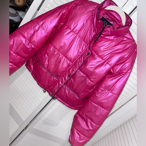 La Coalition | Jackets & Coats | Barbie Pink La Coalition Metallic ...